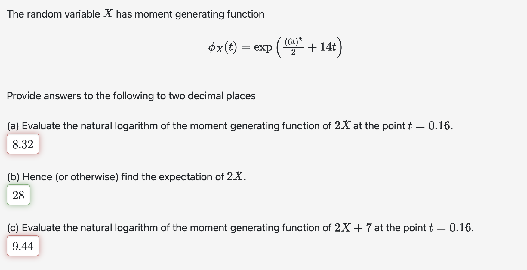 Solved The random variable x ﻿has moment generating | Chegg.com