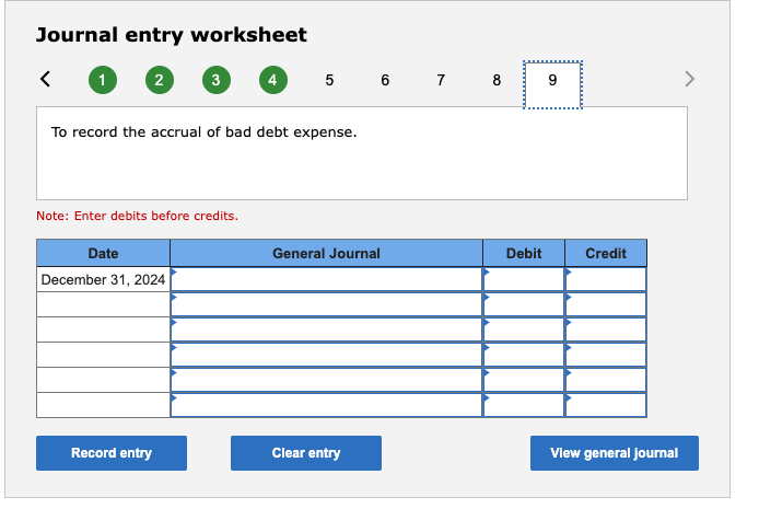 Solved Journal entry worksheet 1 2 3 4 5 6 To record the | Chegg.com