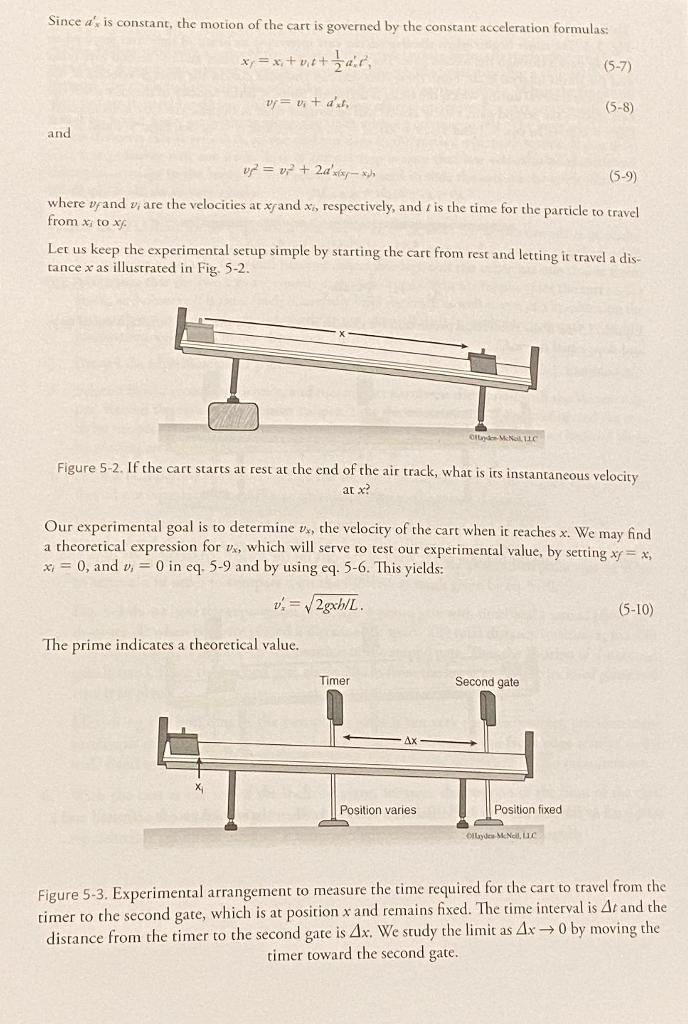 Solved 5 Experiment INSTANTANEOUS VELOCITY IN ONE DIMENSION | Chegg.com