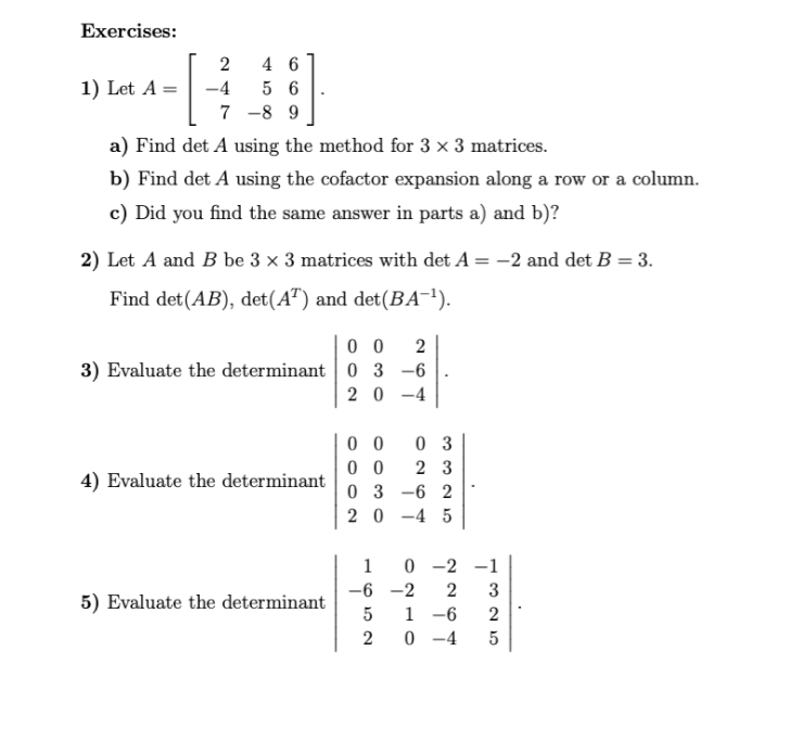 Solved Exerciseslet A 246 4567 89 A find Deta Using The 1670