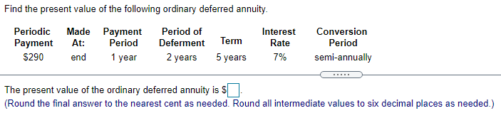 Solved Find the present value of the following ordinary | Chegg.com