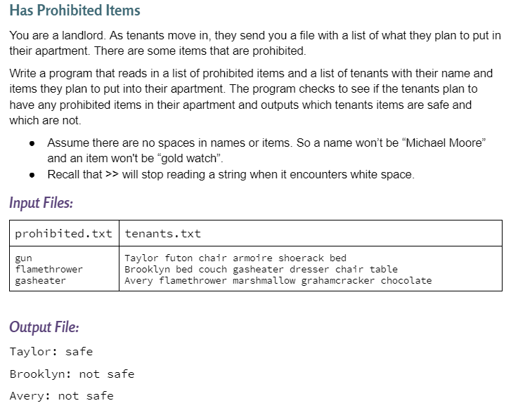 Solved Has Prohibited Items You are a landlord. As tenants | Chegg.com