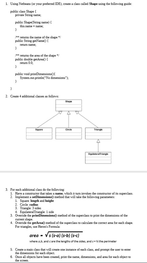 Solved 1. Using Netbeans (or your preferred IDE), create a | Chegg.com