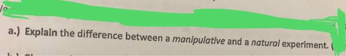 Solved a.) Explain the difference between a manipulative and | Chegg.com