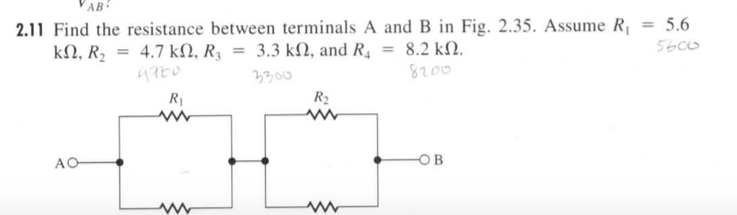 Solved 2.1 Find the voltage (with respect to ground) at | Chegg.com