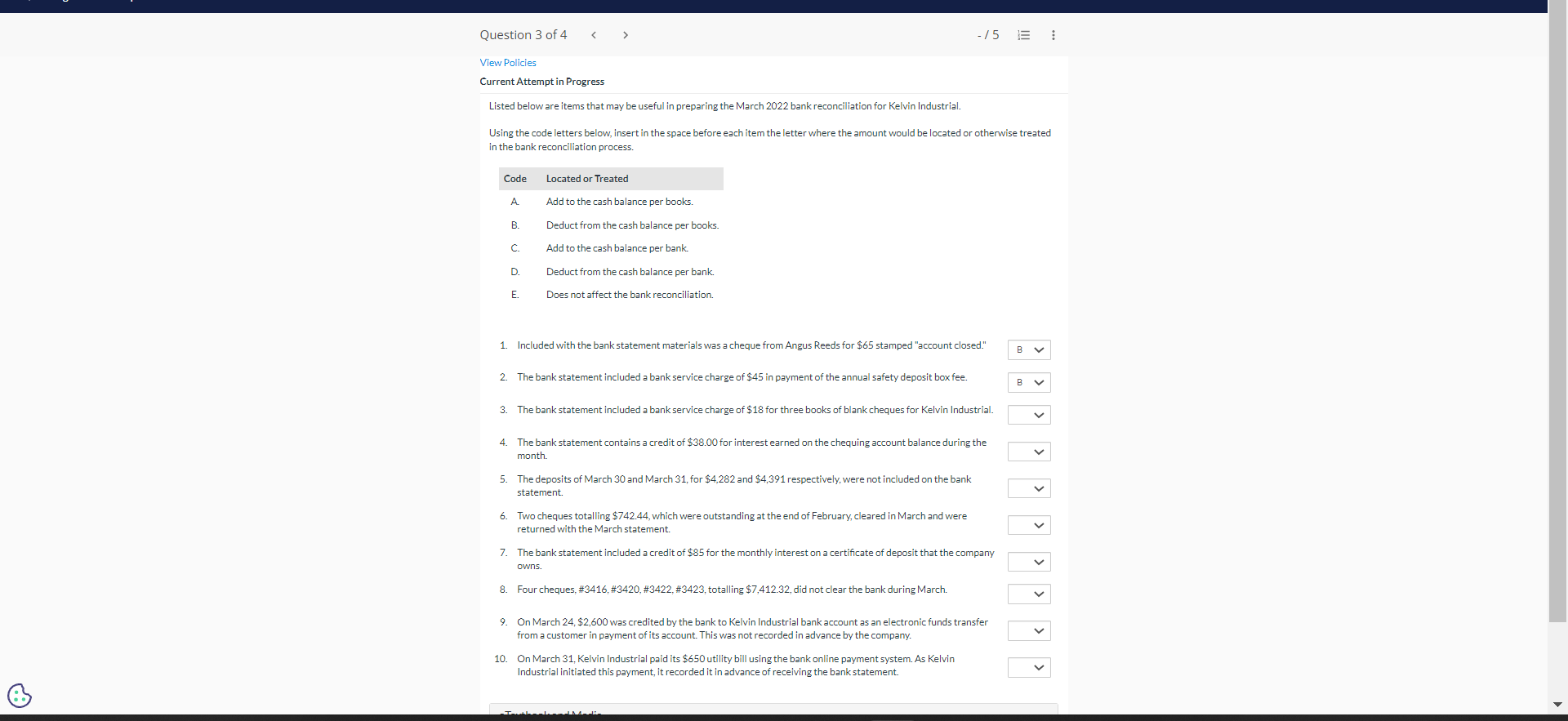 Solved Current Attempt in Progress Listed below are items | Chegg.com