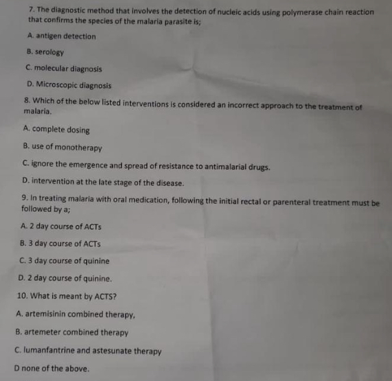 Solved The diagnostic method that involves the detection of | Chegg.com