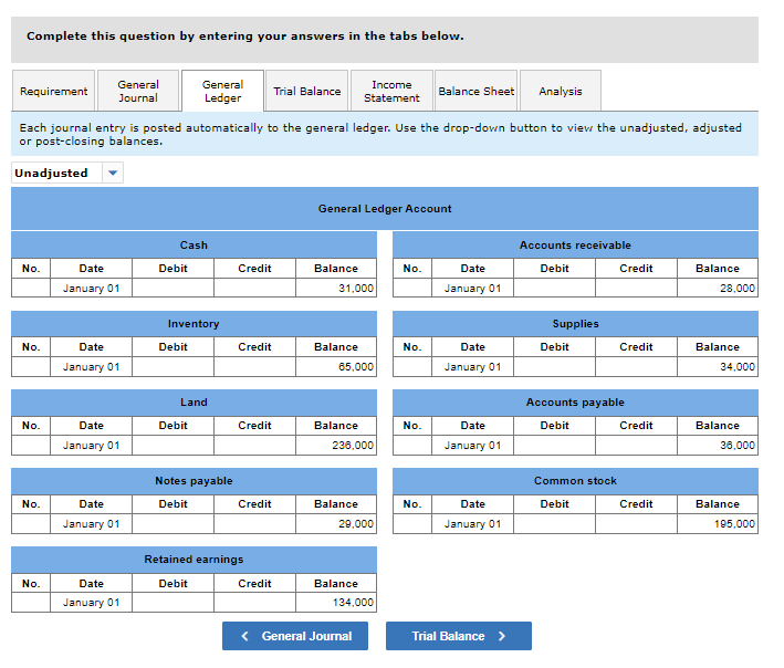 Solved Exercise 8-30 (Algo) General ledger exercise; | Chegg.com