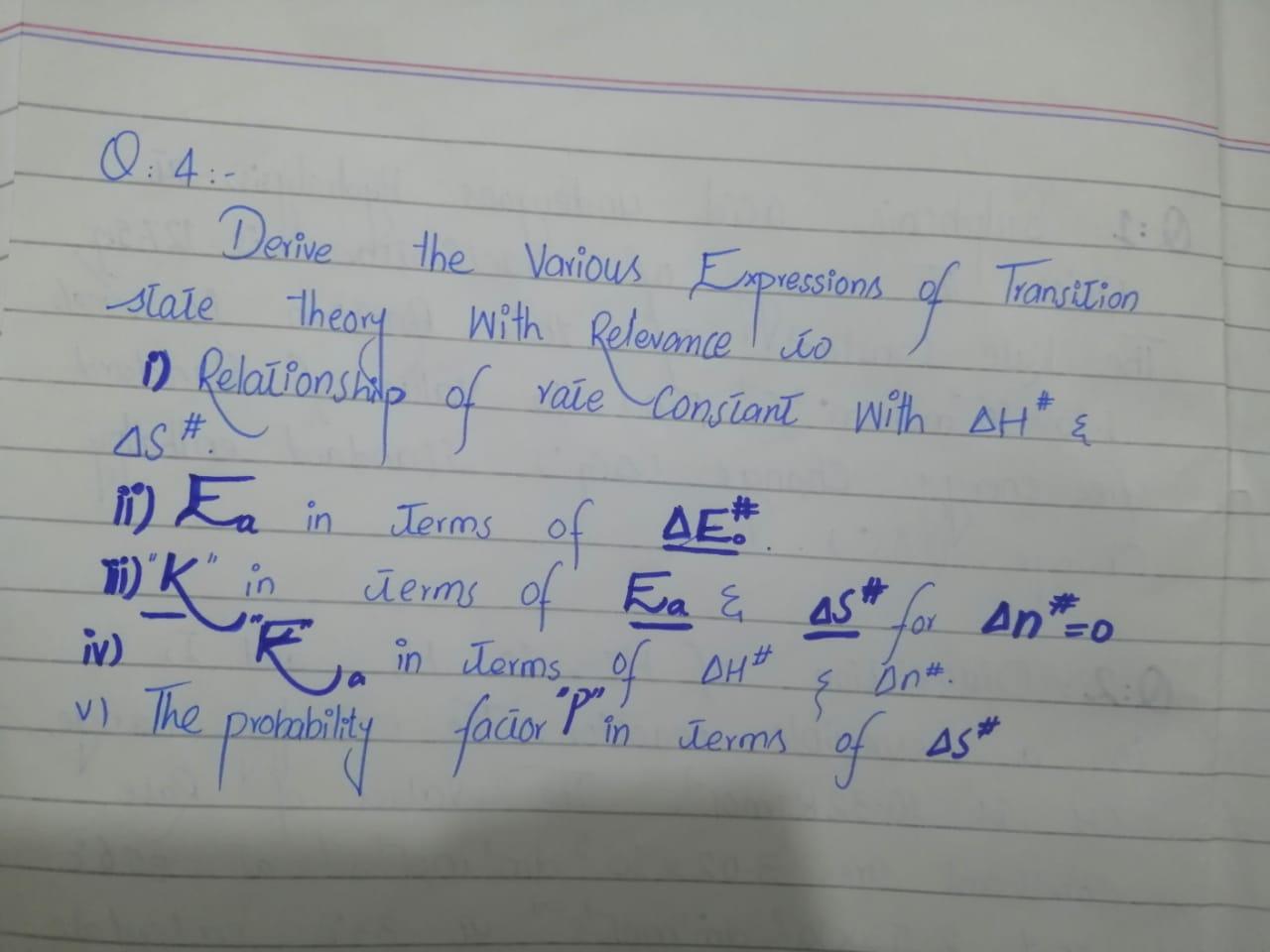 Solved state theory ions of Transition Q: 4:- Derive the | Chegg.com