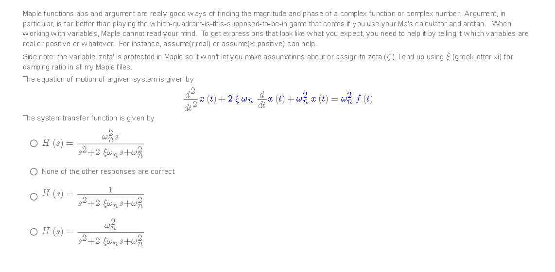 Solved Maple functions abs and argument are really good ways | Chegg.com