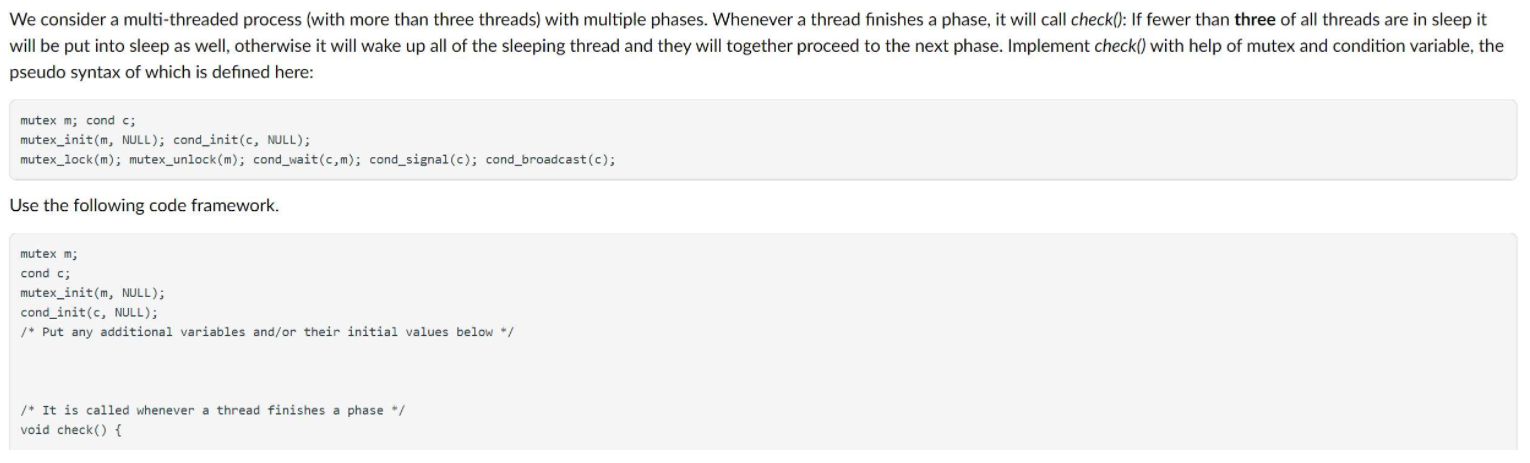Solved We consider a multi-threaded process (with more than | Chegg.com