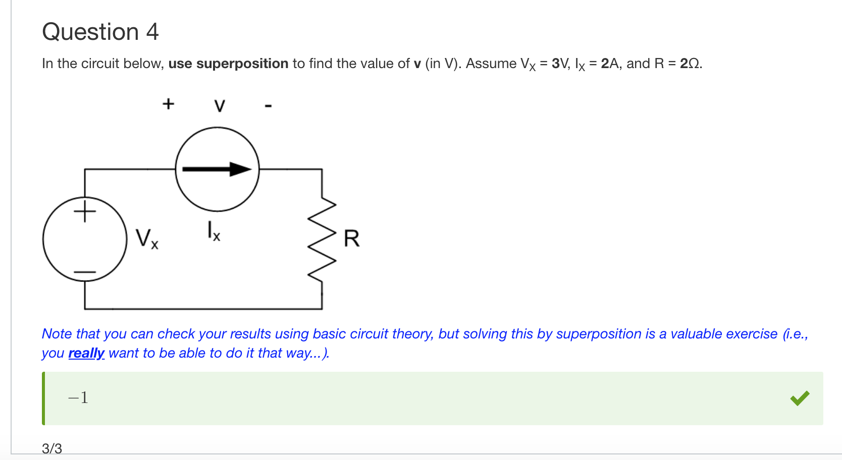 Solved Question 4 In the circuit below, use superposition to | Chegg.com