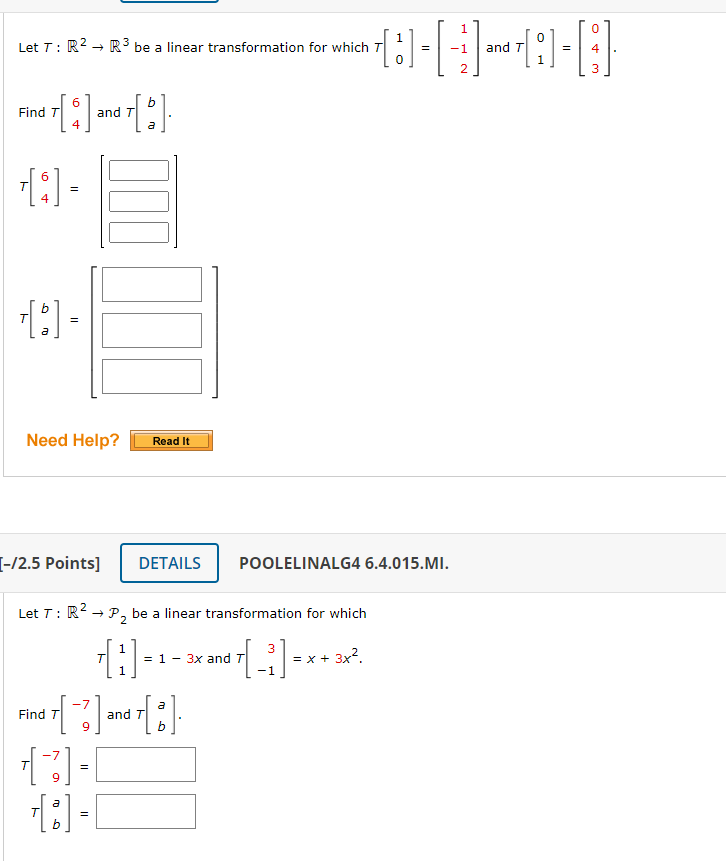 Solved 1 1 0 Let T: R2 + R3 be a linear transformation for | Chegg.com