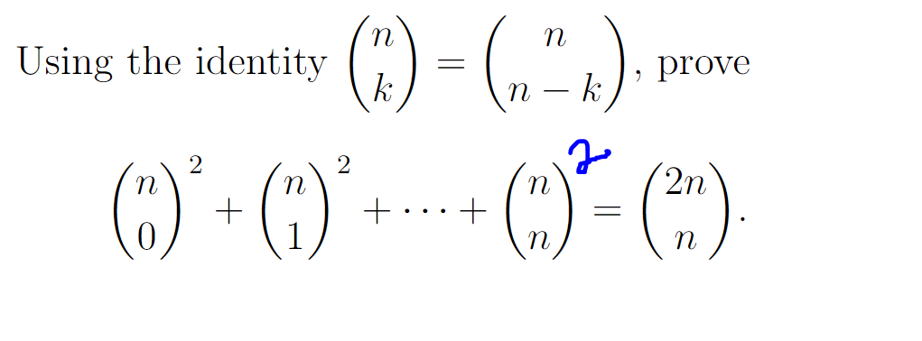 Solved Using the identity prove (%) = („-1) (0) + 0) (3) = | Chegg.com