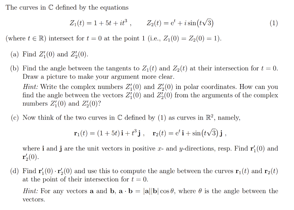Solved The curves in C defined by the equations | Chegg.com