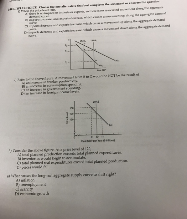 Solved 69) The short-run effect of an increase in the supply | Chegg.com
