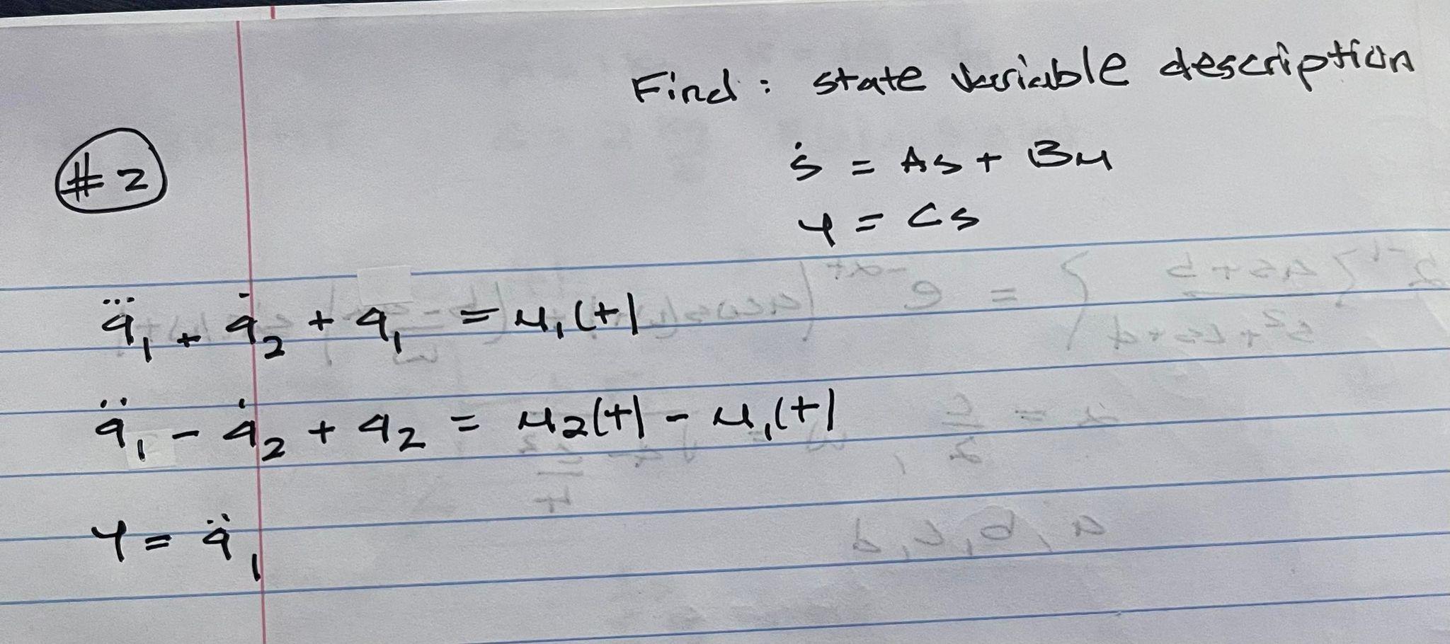 Solved Find state variable description s = Ast Bu 2 + A دے = | Chegg.com