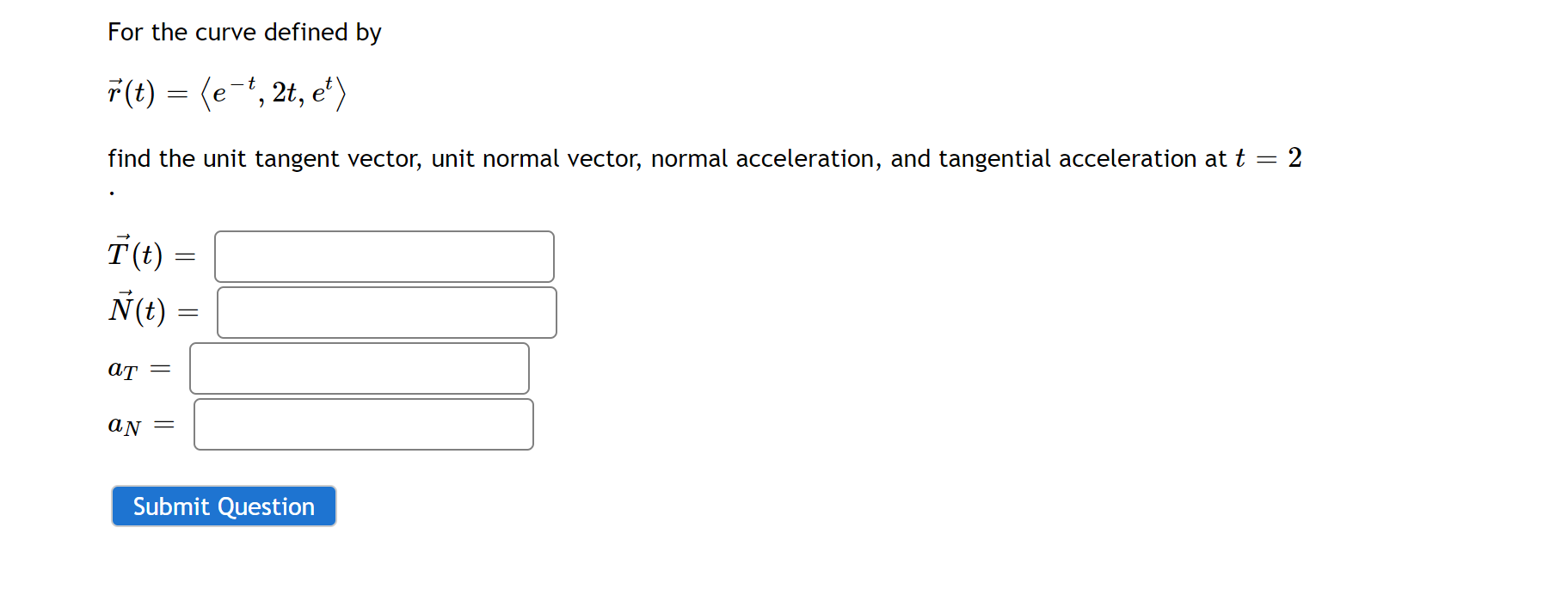 Solved Consider the space curve F(t) = (sin(t), cos(t), 2t). | Chegg.com
