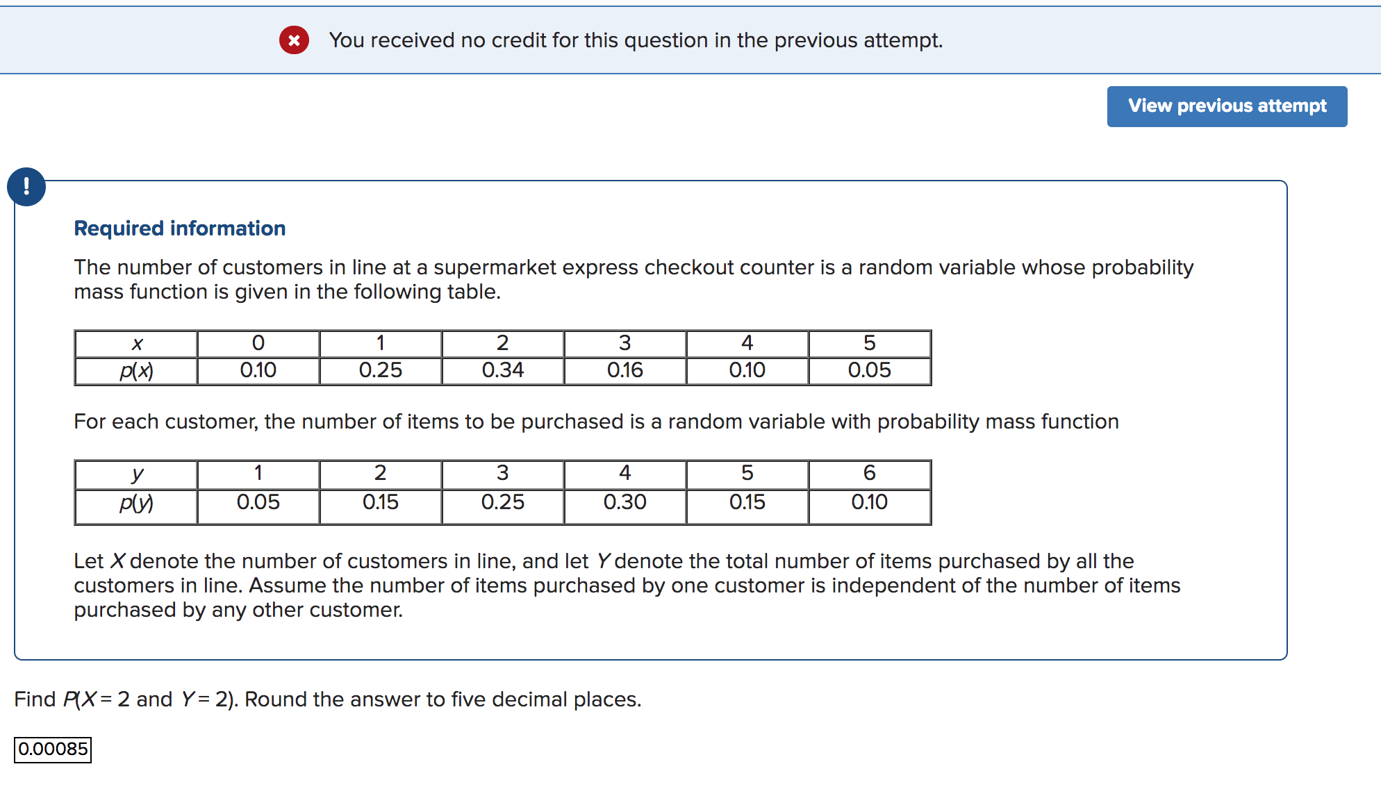 Solved The number of customers in line at a supermarket | Chegg.com