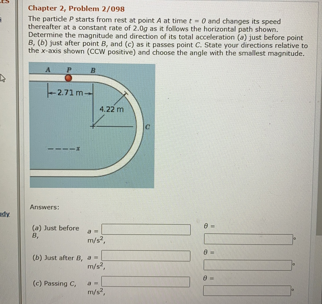 Solved The particle P starts from rest at point A at time t | Chegg.com