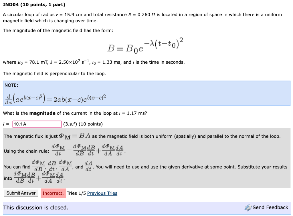 Solved A circular loop of radius r=15.9 cm and total | Chegg.com