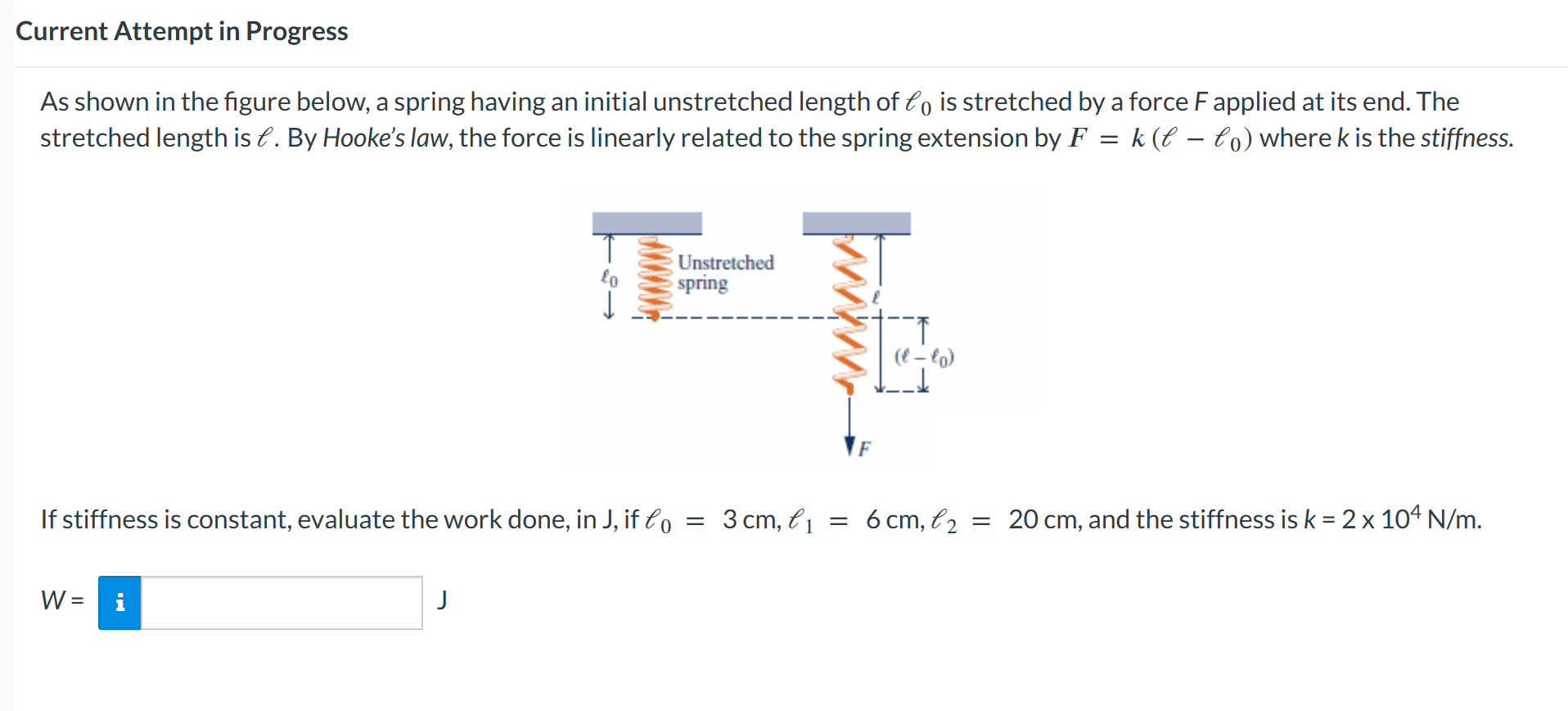 Solved As shown in the figure below, a spring having an | Chegg.com