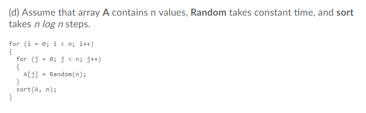 Solved First for each of the following code fragments give | Chegg.com