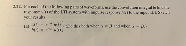 Solved 2.22. For each of the following pairs of waveforms, | Chegg.com