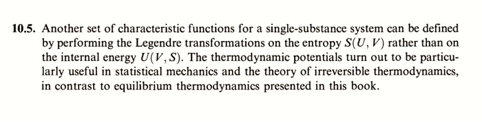 Solved (a) Show that Legendre transformation of S(U, V) | Chegg.com