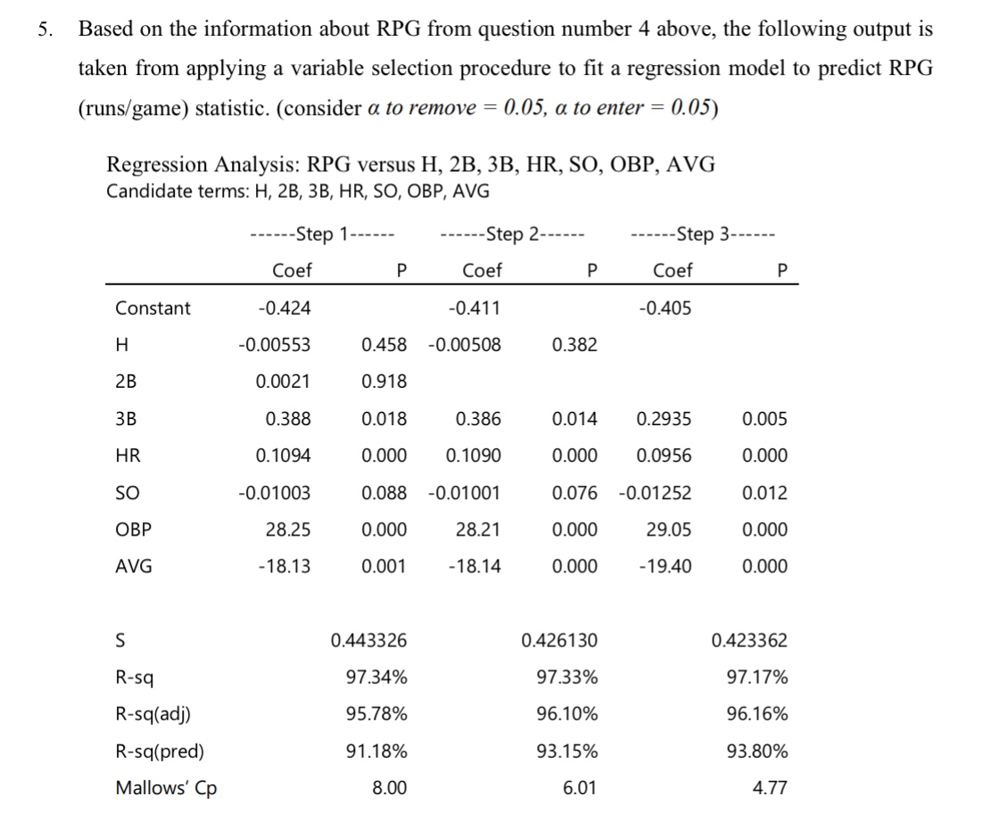 Solved 5. Based on the information about RPG from question | Chegg.com
