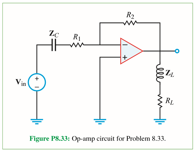 Solved *8.33 In the phasor-domain op-amp circuit shown in | Chegg.com