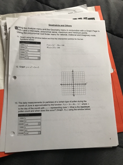 Solved NAME DATE REVIEW FOR PRECALCULUS Linear Functions | Chegg.com