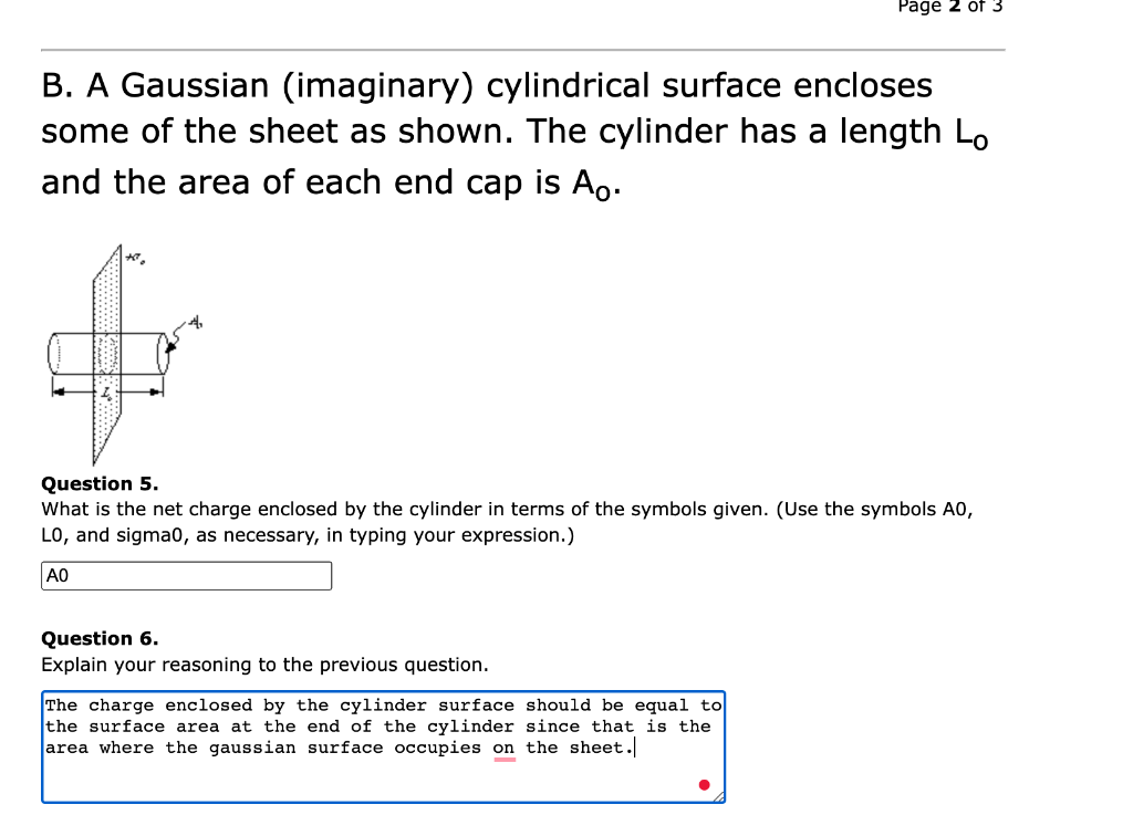 Solved Page 2 of B. A Gaussian (imaginary) cylindrical | Chegg.com