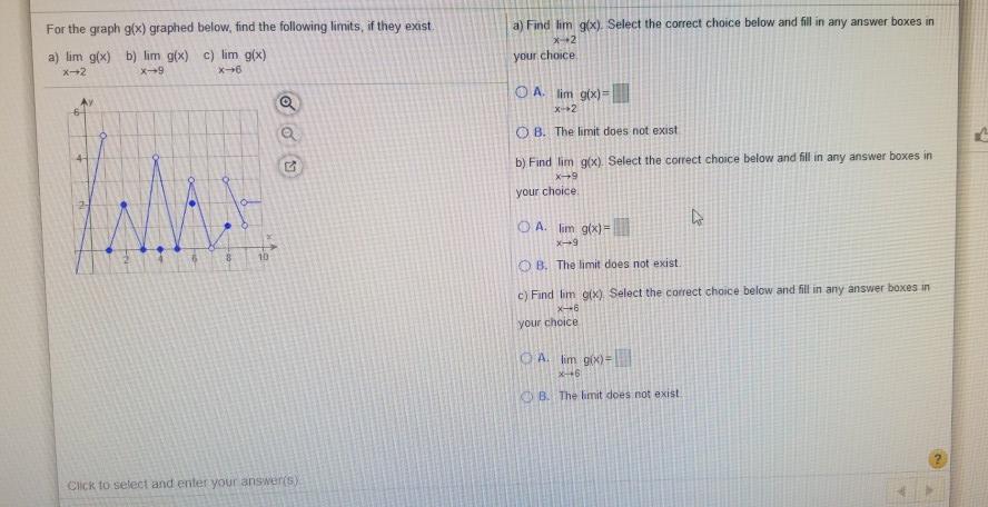 Solved For the graph g(x) graphed below, find the following | Chegg.com