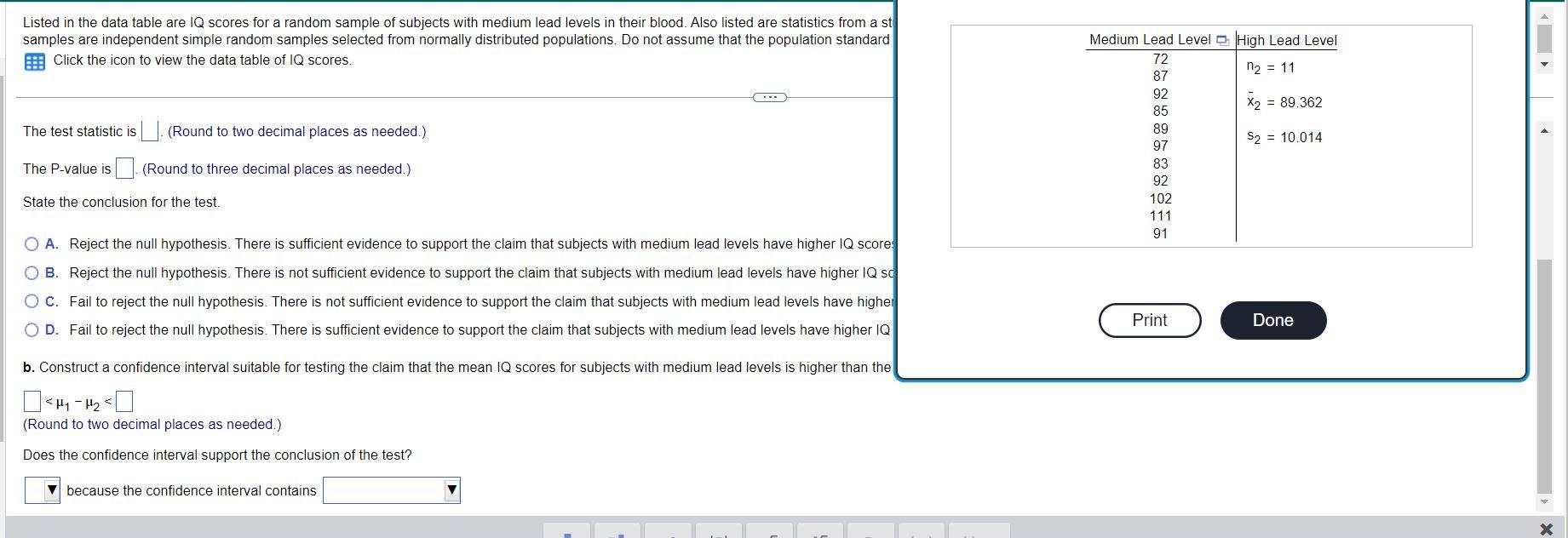 Solved samples are independent simple random samples | Chegg.com