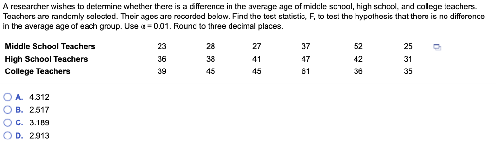 Solved A researcher wishes to determine whether there is a | Chegg.com