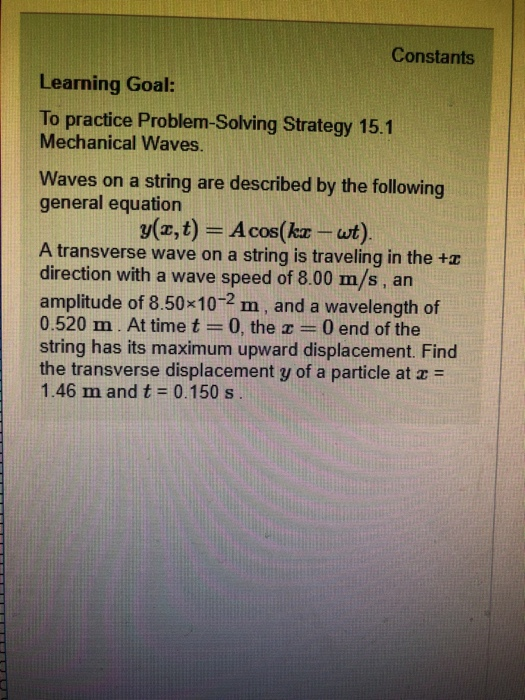 Solved Constants Learning Goal: To practice Problem-Solving | Chegg.com