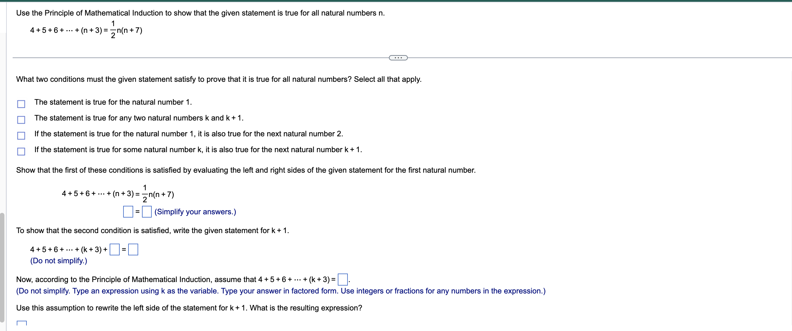 Solved Use the Principle of Mathematical Induction to show | Chegg.com