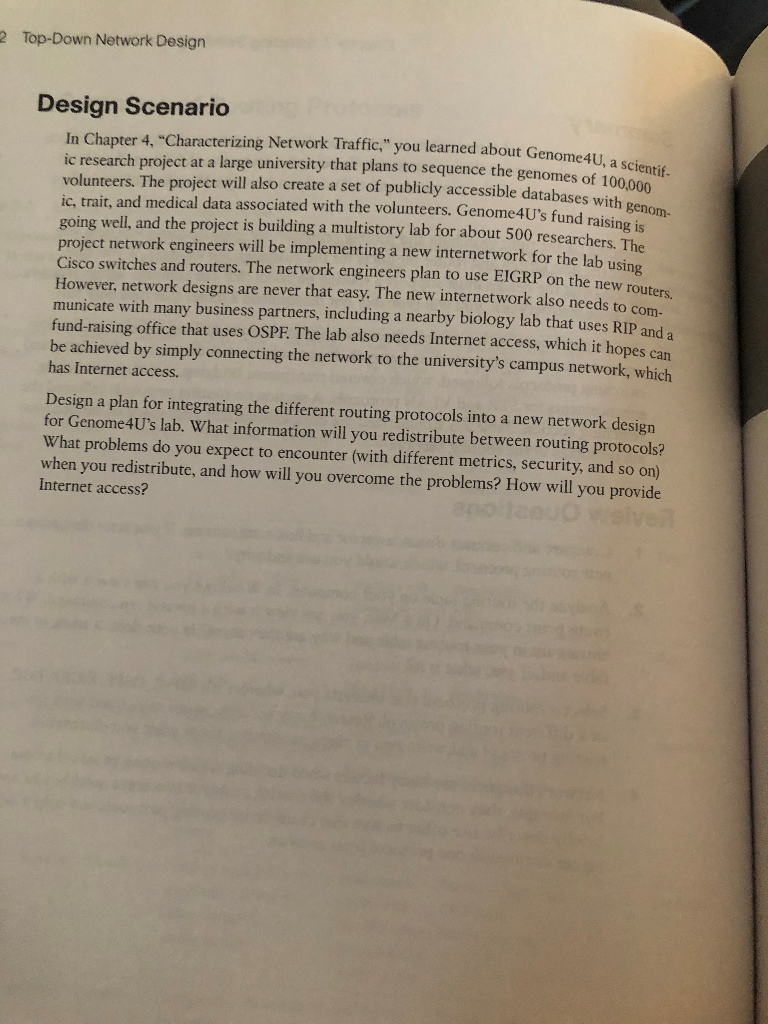 From Top-Down Network Design Third Edition "A systems | Chegg.com