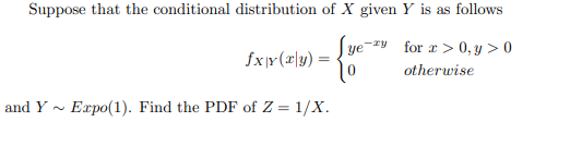 Solved Suppose that the conditional distribution of X given | Chegg.com