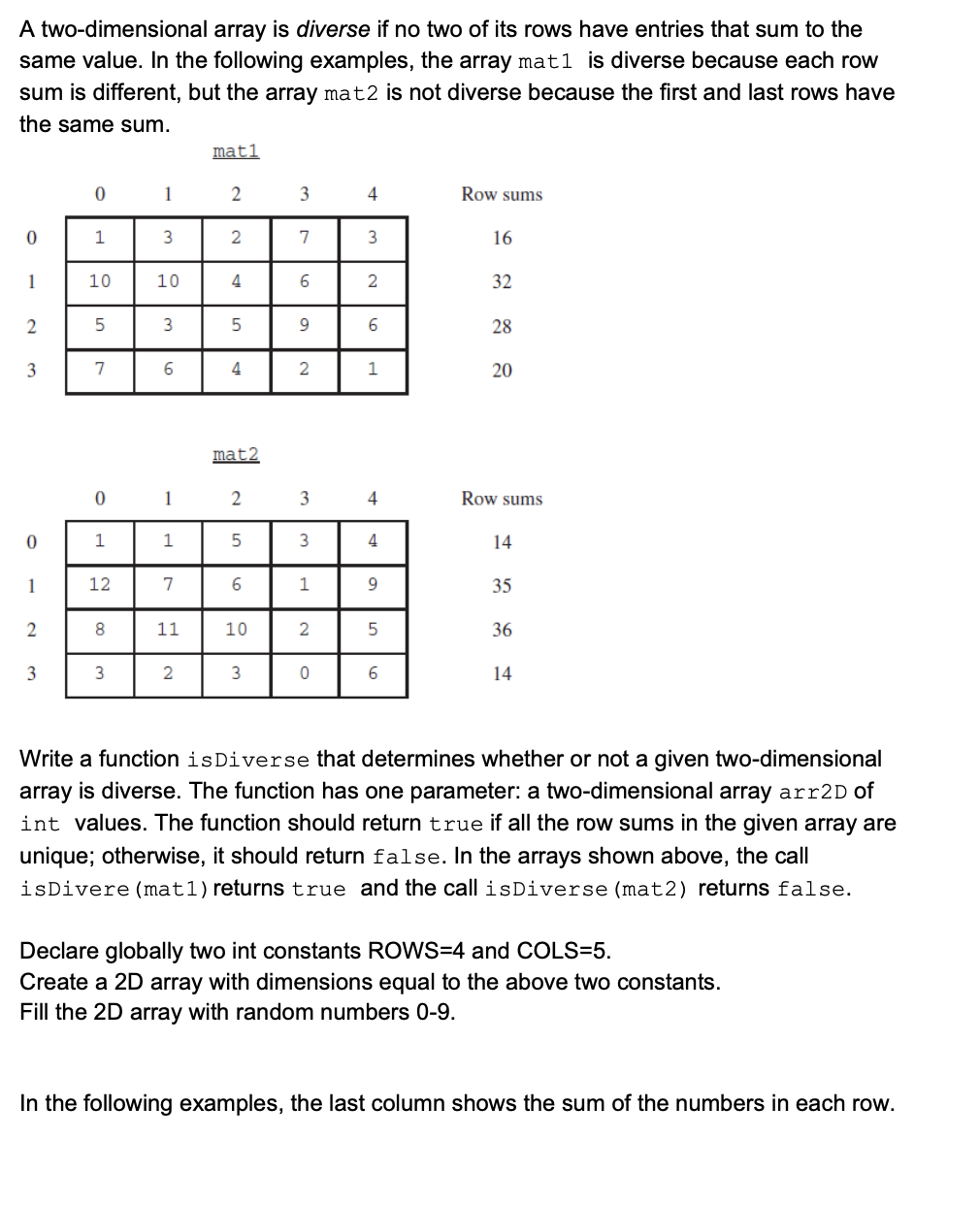 Solved Write a function arraySum that calculates and returns | Chegg.com