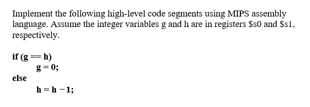 Solved Implement The Following High Level Code Segments 9203