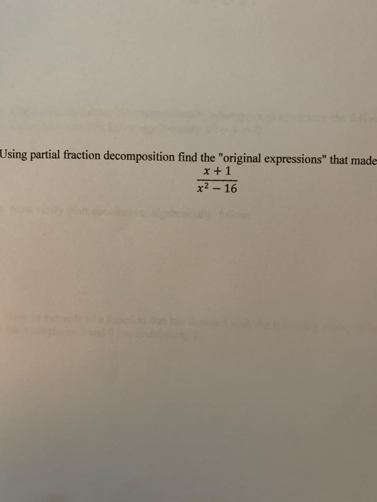 Solved Using partial fraction decomposition find the | Chegg.com
