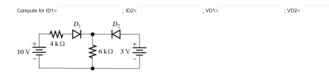 Solved Compute for ID1= ID2= VD1= VD2= | Chegg.com