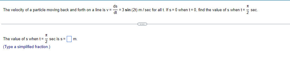 Solved T ds The velocity of a particle moving back and forth | Chegg.com