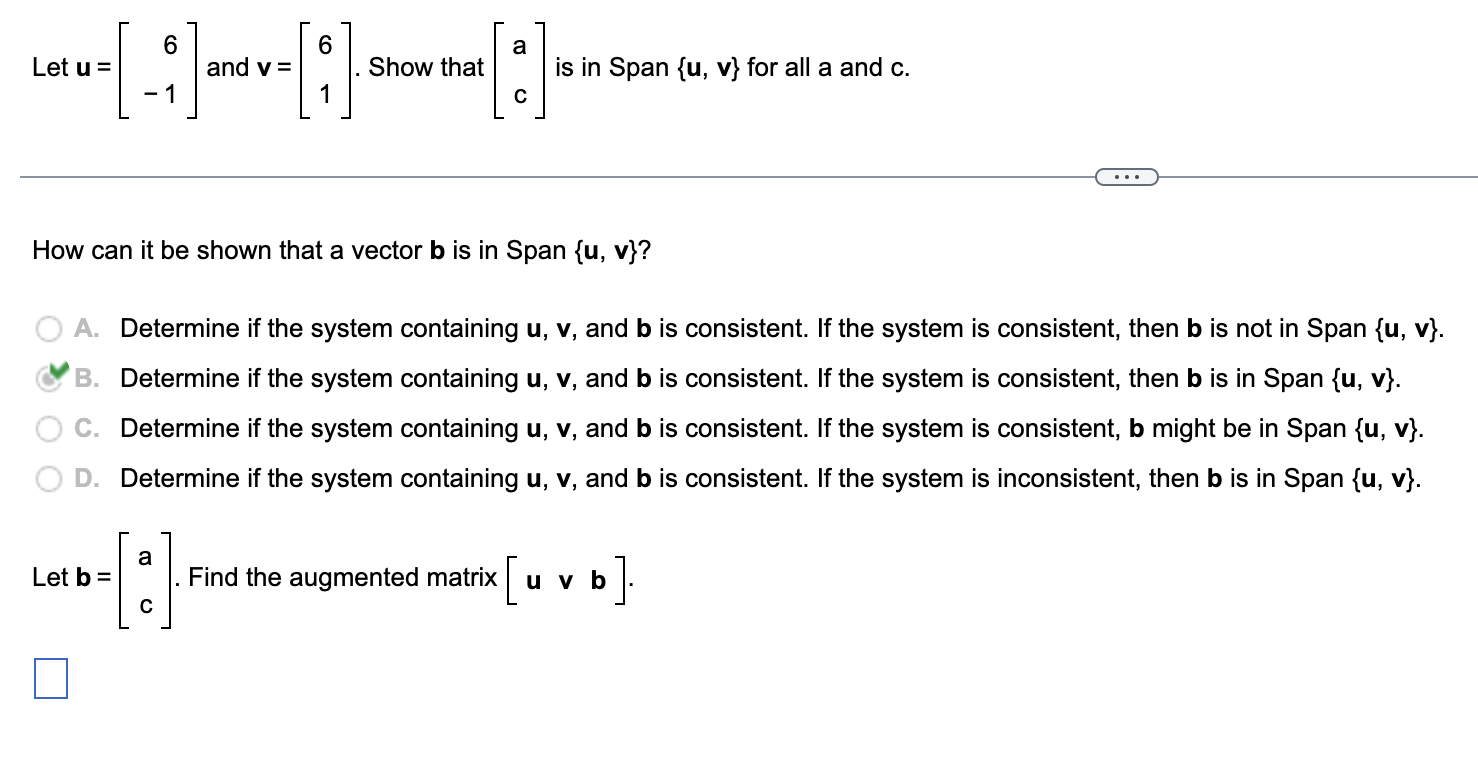 Solved Compute u+v and u−2v. u=[−53],v=[−34] u+v= (Simplify | Chegg.com