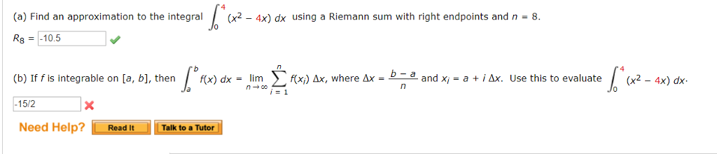 Solved (a) Find an approximation to the integral (x2-4x) dx | Chegg.com