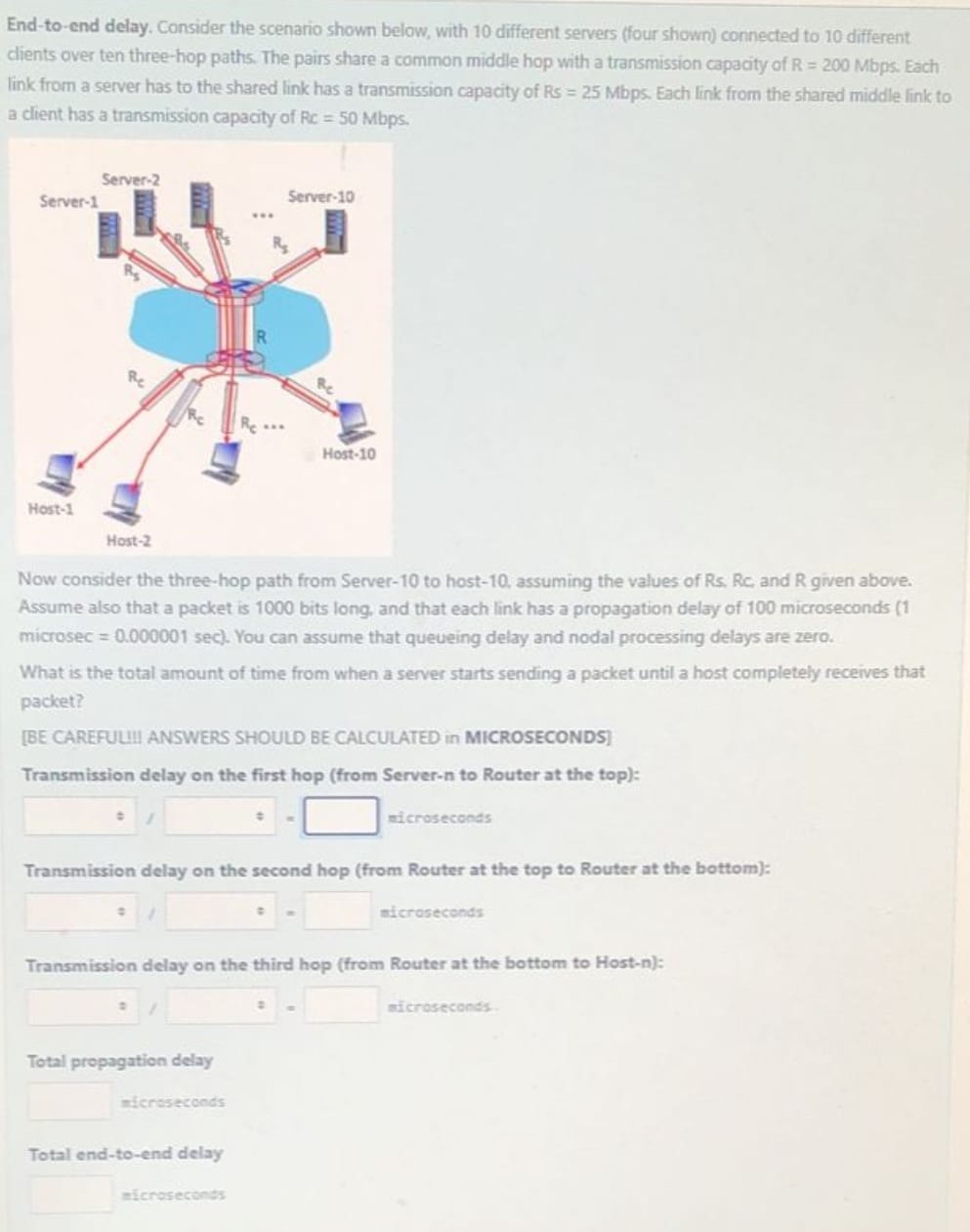 Solved End-to-end delay. Consider the scenario shown below, | Chegg.com