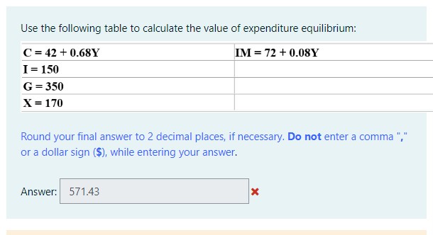 Solved Use the following table to calculate the value of | Chegg.com