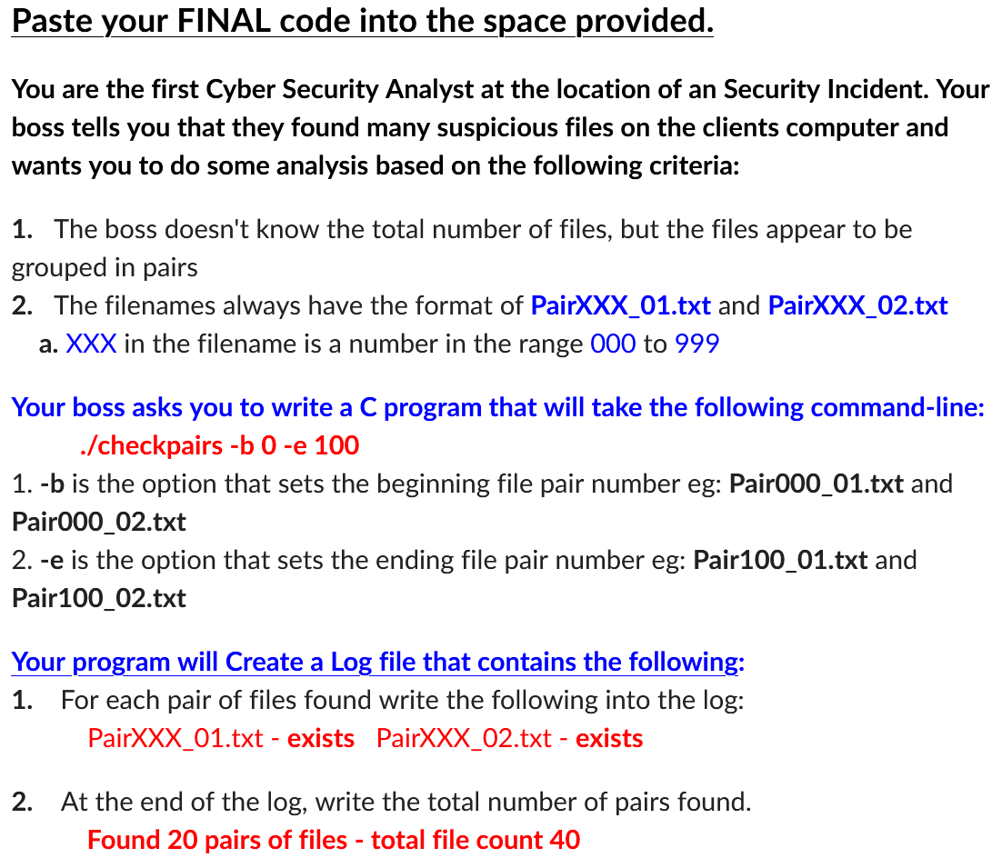 Solved Paste your FINAL code into the space provided. You | Chegg.com